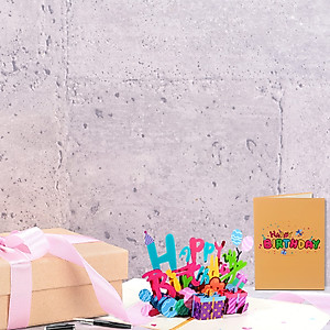 Eersida Happy Birthday Pop up Card for Women 8 x 6 Inch Pop up Birthday Card for Women men Adults Friends(Fresh Style)