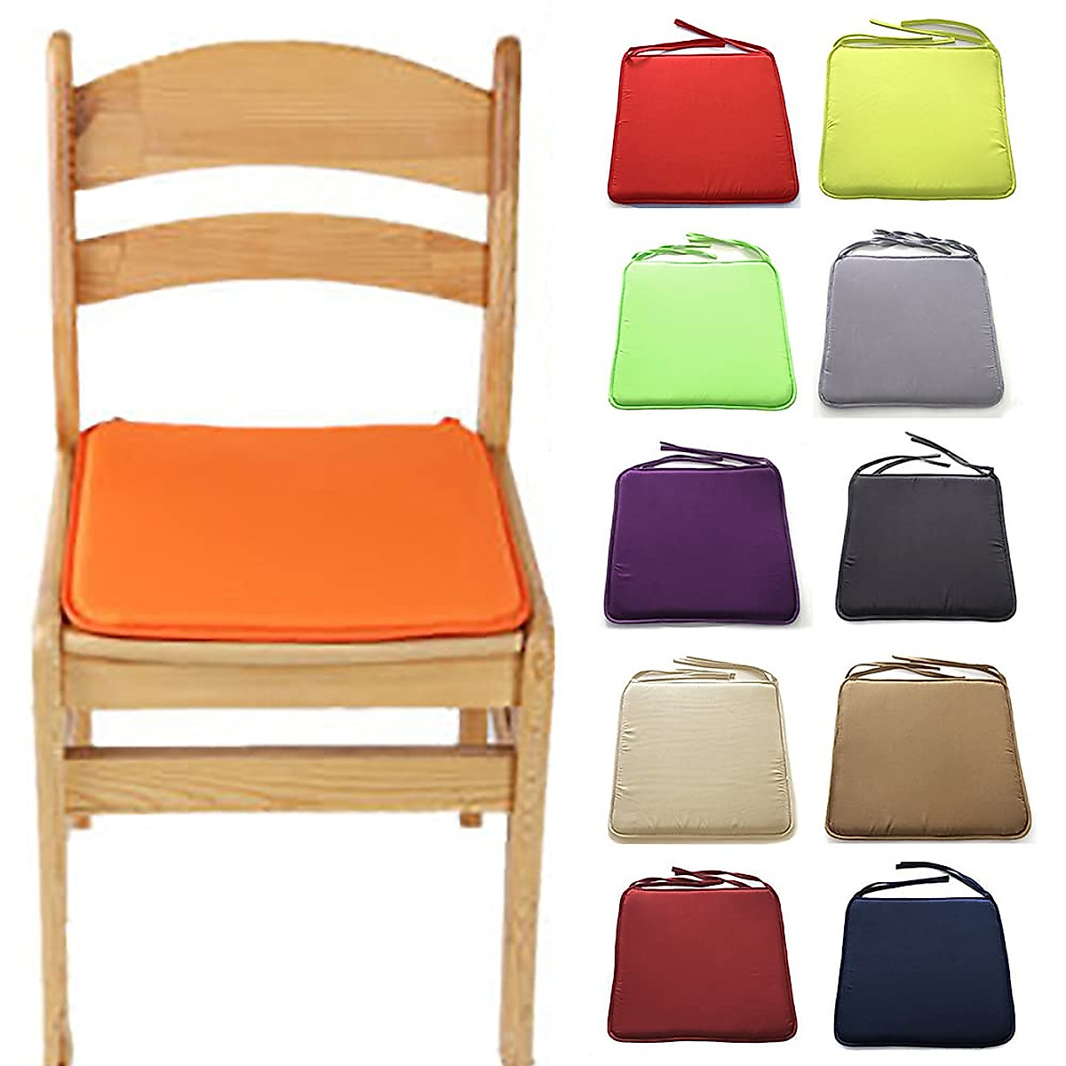 Xiaokeis 36x36cm Chair Cushions, Rocking Chair Pads and Cushions Chair Cushions for Dining Chairs, Office Chairs, Hardwood Floors(Orange)