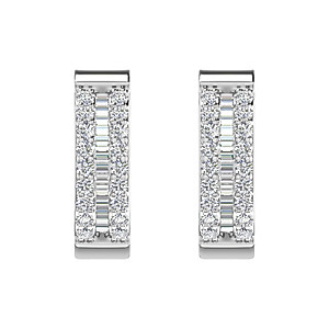 1/4 Carat Diamond Hoop & Huggies Earrings in 10K White Gold