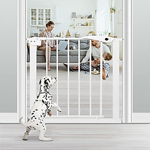 Baby Gate for Stairs, 29.9" High Safety Pet Gates for Dogs, Fits Between 25.5" and 28.3", Easy Walk Safety Gates for Baby, Easy Install Pressure/Hardware Mounted Dog Gates for House Indoor