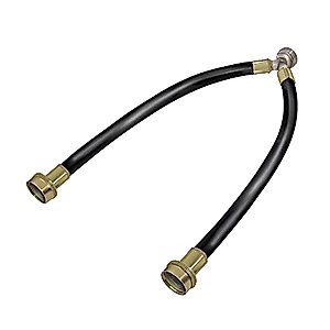 “Y” Mixer Hose, Mix Hot and Cold Water, 1ft Washer Braided Rubber Inlet Hose ¾” with Brass Couplings