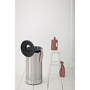 Brabantia Laundry Bin with Black Plastic Lid, 35 L - Matt Steel