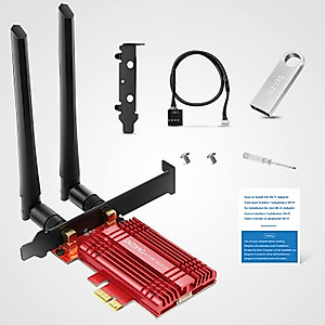 SNZIYAG AX3000 WiFi 6E PCIe WiFi Card for Gaming PC Bluetooth 5.2 Tri-Band (2.4/5/6Ghz) Wireless WLAN Adapter with MU-MIMO,OFDMA,Ultra-Low Latency Network Card,Supports Windows 10/11 (64bit)