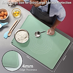 Silicone Baking Mat Extra Large Non-stick Baking Mat With High Edge, Food Grade Silicone Dough Rolling Mat For Making Cookies, Macarons, Multipurpose Mat, Countertop Mat, Placemat (20"X28")