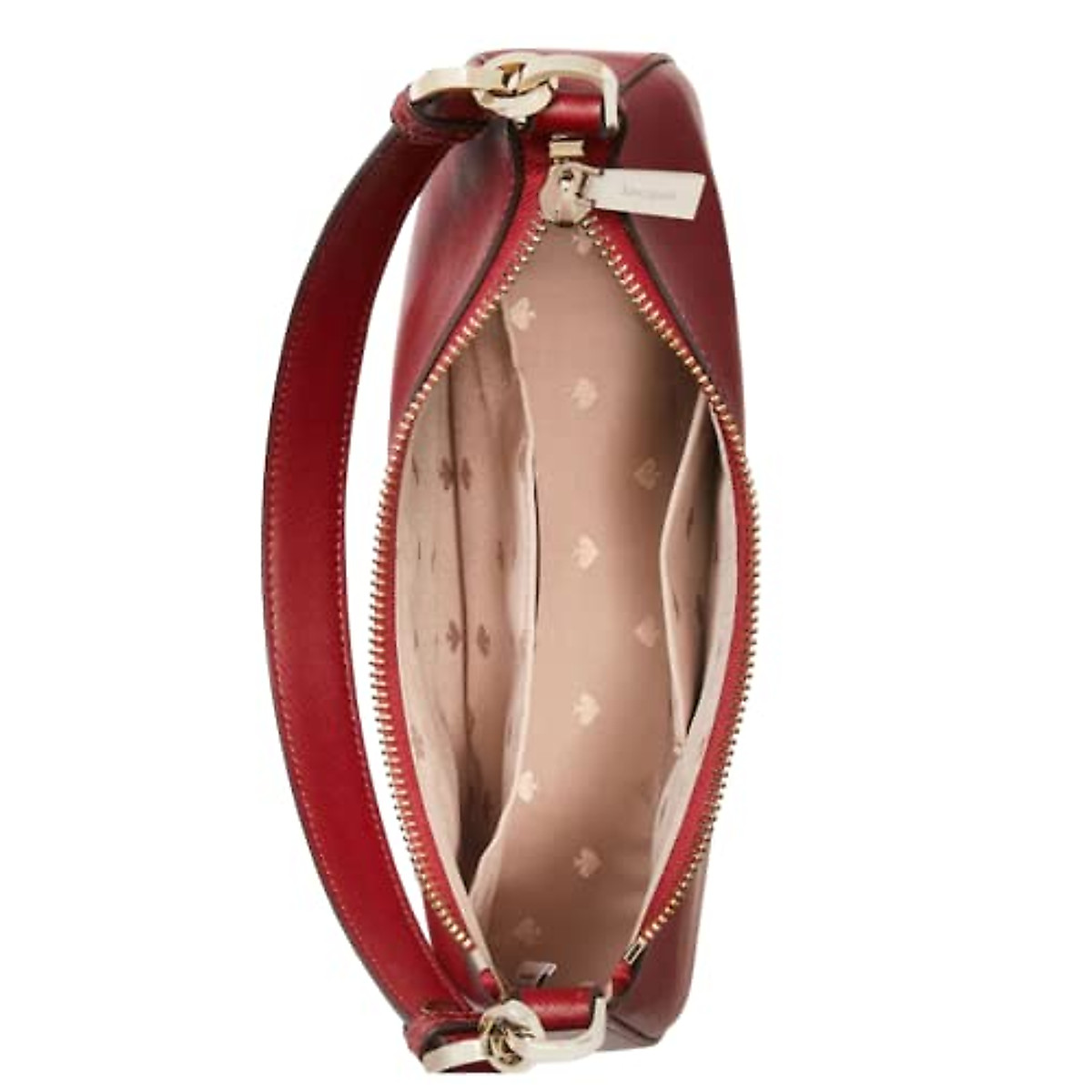 Kate Spade New York Kate Spade Staci Glimmer Polka Dot Half Moon Small Shoulder Bag Crossbody Black (Red Currant)