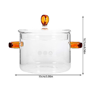 CALLARON Glass Cooking Pot 1.5L Glass Stock Pot with Lid Non-Stick Milk Pot Stovetop Cooking Pot Pasta Noodle Pot Small Soup Pot for Kitchen 5.9x5.9x6.5inch