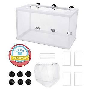 POPETPOP 2pcs Fish Hatchery Breeder Box Aquarium Separation Net Nylon Incubator Mesh - Large Size