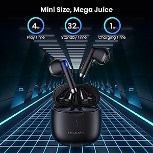 Wireless Earbuds, Bluetooth 5.0 Headphones in Ear with Charging Case, Hands-Free Headset with Mic, Hi-Fi Stereo Sound, Touch Control, 24 Hours Playback, Bluetooth Earbuds for iPhone/Android/WP, Black