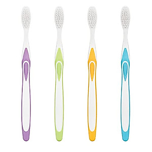 SmileGoods A404 Toothbrush, 40 Tuft, Soft Bristle, Individually Packaged Toothbrushes, Assorted Colors, Bulk Pack of 72