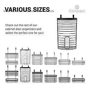 Lilimpact Over the Cabinet Kitchen Storage Grocery Bag Plastic Shopping Bag and Garbage Bag Holder Saver Dispenser Rack Stainless Steel' (Black)