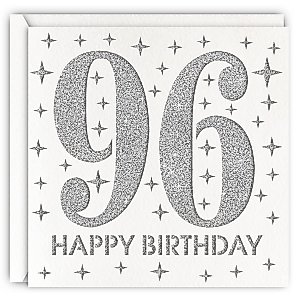 MAGJUCHE Silver 96th Birthday Card, Laser Cut Glitter Woman Man Age 96 Gift For Grandfather, Father