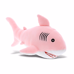 DolliBu Baby Soft Plush Pink Shark Toy - Stuffed Animal Shark Plush for Boys and Girls, Sea Animal Toys and Shark Gifts for Kids, Teens and Adults, Ocean Stuffed Animal Plush Toy Shark - 12 Inches
