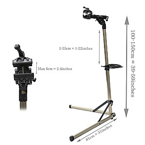 BikeHand Bike Repair Stand - Home Portable Bicycle Mechanics Workstand - for Mountain MTB Road Bikes Maintenance - Max. 55 lbs