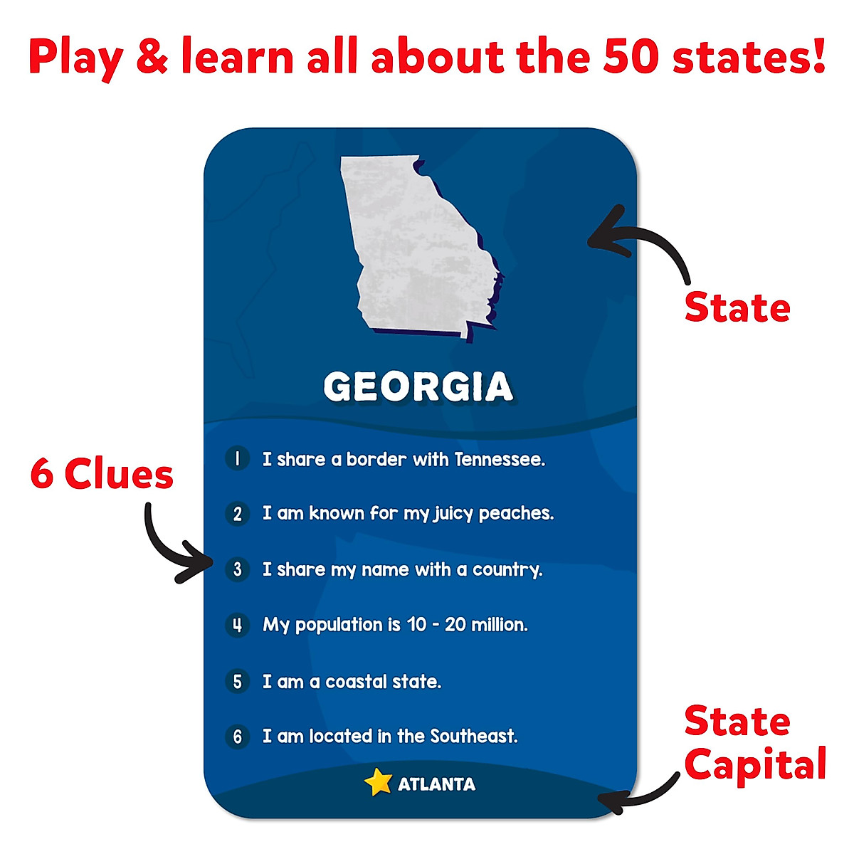 Skillmatics Board Game - Scout It Out 50 States, Guessing & Trivia Game for Families, Educational Toys, Card Games for Kids, Teens and Adults, Gifts for Boys and Girls Ages 7, 8, 9 and Up