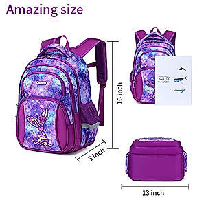 Cusangel School Bookbag, Durable Cute Multi Compartment Preschool Primary Backpack for Boys Girls
