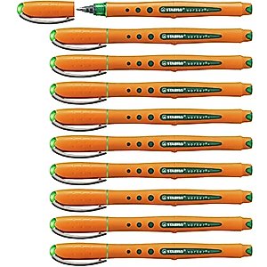 Stabilo 2018/36 Rollerball Worker Medium, 0.5 mm, Green, Pack of 10