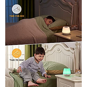 Lyridz Baby Sound Machine Night Light, White Noise Machine for Sleeping, Toddler Sleep Trainer with 24 Soothing Sounds, Time-to-Rise, Portable, 32 Lighting Effects DIY Colors, APP & Voice Control