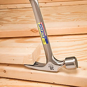 ESTWING Framing Hammer - 28 oz Long Handle Straight Rip Claw with Milled Face & Shock Reduction Grip - E3-28SM