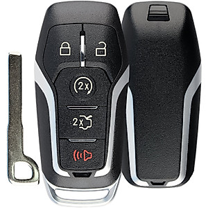 KeylessOption Keyless Entry Remote Smart Key Fob Shell Case for Ford Fusion Mustang Edge M3N-A2C31243800