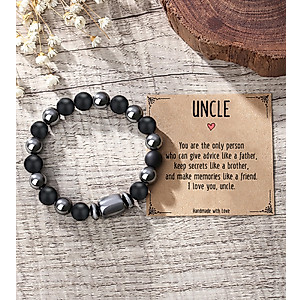Easter Gifts for Uncle, Uncle Gifts, Uncle Bracelets for Men Fathers Day Birthday Gifts Idea Stocking Stuffers Cool Small Best Uncle Ever Gifts from Niece