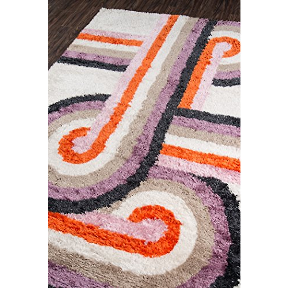 Novogratz by Momeni Rugs Retro Collection Turnstyle Shag Area Rug, 2'3" x 7'6" Runner, Lavender
