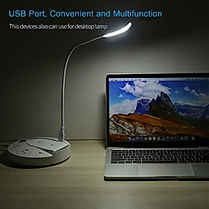 Surge Protector Power Strip Tower, KingTSYU Power Strip Extension Cord with USB C Ports, 4 Outlets and 15W Wireless Charger, USB C PD Power Delivery for Home/Office/Travel (PD 20W)