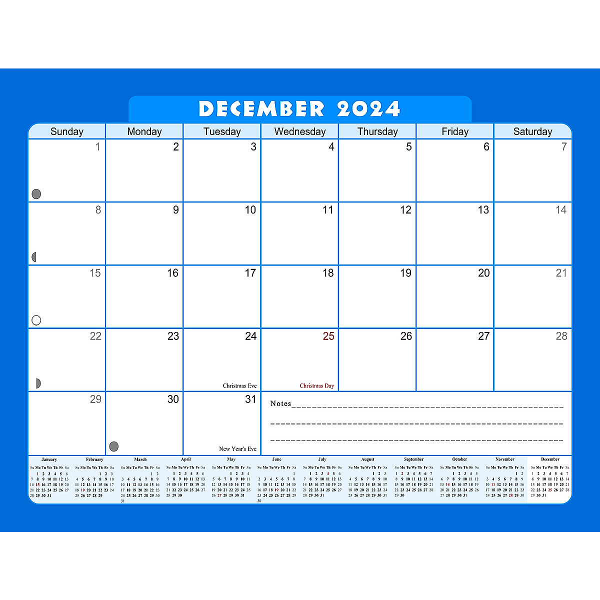 2024 Calendar 12 Months Student Calendar/Planner for 3-Ring Binder, Desk, or Wall -v006