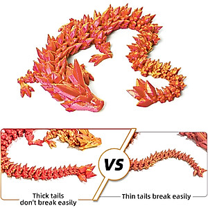 Flavery 3D Printed Easter Dragon Egg- Gold - Surprise Basket Essentials with 12" Flexible Crystal Dragon Inside, Easter Basket Stuffers, 3D Printed Gift Toy, Desk Executive Pet, Figurine Decor