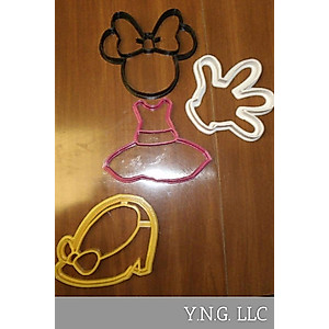 THEMED MAGICAL MOUSE WITH BOW CARTOON CHARACTER SET OF 4 COOKIE CUTTER BAKING TOOL USA PR533