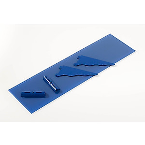 LTL Home Products Puzzle Glass Wall Shelf Kit, 7" x 24", Wave Blue