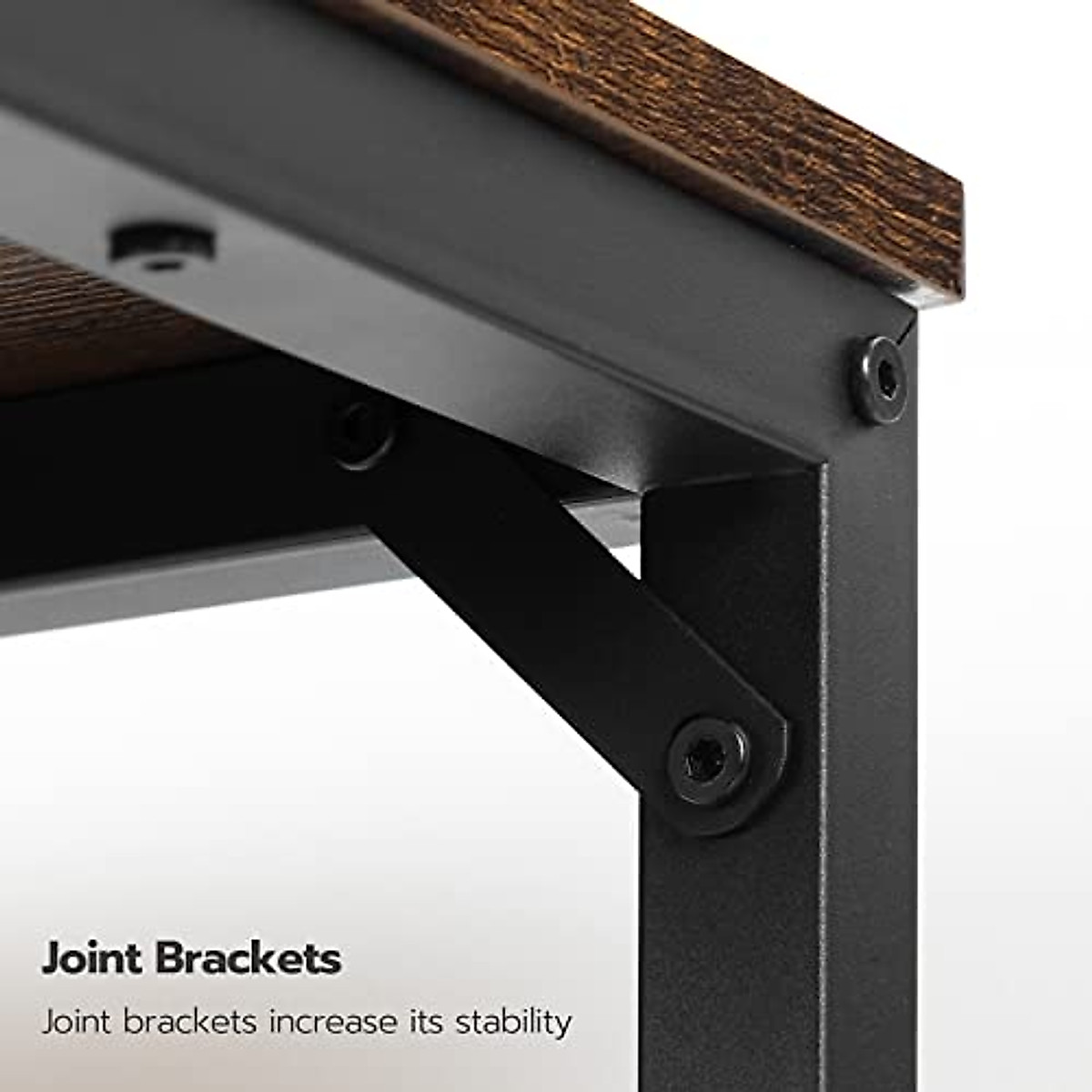 HOOBRO Dining Benches, Pair of 2 Kitchen Benches, Industrial Table Benches, Wooden Indoor Benches, Durable and Stable, for Dining Room, Kitchen, Living Room, Bedroom, Rustic Brown BF02CD01