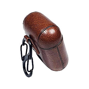 Victory Furrier AirPods Case Cover for AirPod Premium Leather with Keychain Shockproof Protecting & Supports Wireless Charging, (Dark Brown)