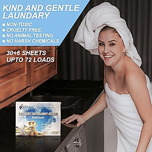 Super Wow Laundry Detergent Sheet - Fresh Scent - No Plastic Jug up to 72 Loads, Liquidless