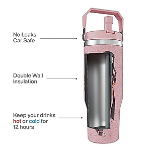 Demon Slayer Kimetsu No Yaiba Nezuko Tumbler with Lid, 30 Oz Water Cup, Vacuum Insulated, Anime Water Bottle, Reusable Insulated Stainless Steel tumbler for Water, Iced Tea or Coffee