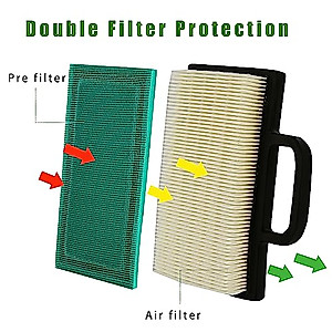 DemJamr 698754 273638 Air Filter Spark Plug Kit for BS 499486 499486S 691007 695667 18-26 HP intek V-Twins Lawn Mower Tractor