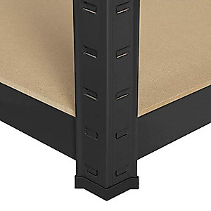 Metal Storage Rack 4-Tier Adjustable Shelves, Black Steel Garage Storage Shelves 2000lbs Total Capacity, 63" Height x 31" Width x 16" Depth