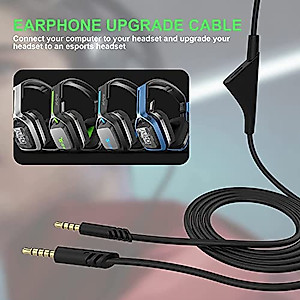 Tobysome Replacement A10 A40 A30 Cable Cord Wire for Connect Astro A10 Astro A40 Gaming Headset to Xbox One,Playstation 4 PS4 Controllers,Smartphone,MixAmp with 3.5mm Aux Jack(2M,with Volume Control)
