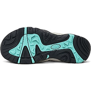 atika Women Athletic Outdoor Sandal, Closed Toe Lightweight Walking Water Shoes, Summer Sport Hiking Sandals, Phoenix Dark Grey & Aqua, 9
