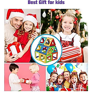 Magnetic Tiles Magnet Blocks - 40 PCS 3D Magnetic Building Tiles Toys for Kids Set