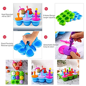 KeepingcooX Silicone Egg Bites Molds with Lid for Instant Pot Accessories with Non-Stick Popsicle Ice Pop Maker including 9 Reusable Plastic Sticks, fit for 6/8 Quart Pressure Cooker