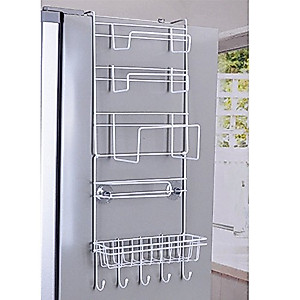 OKOKMALL US--Hot 6 Tier Kitchen Spice Rack Storage Shelf Over Fridge Cabinet Holder Organizer