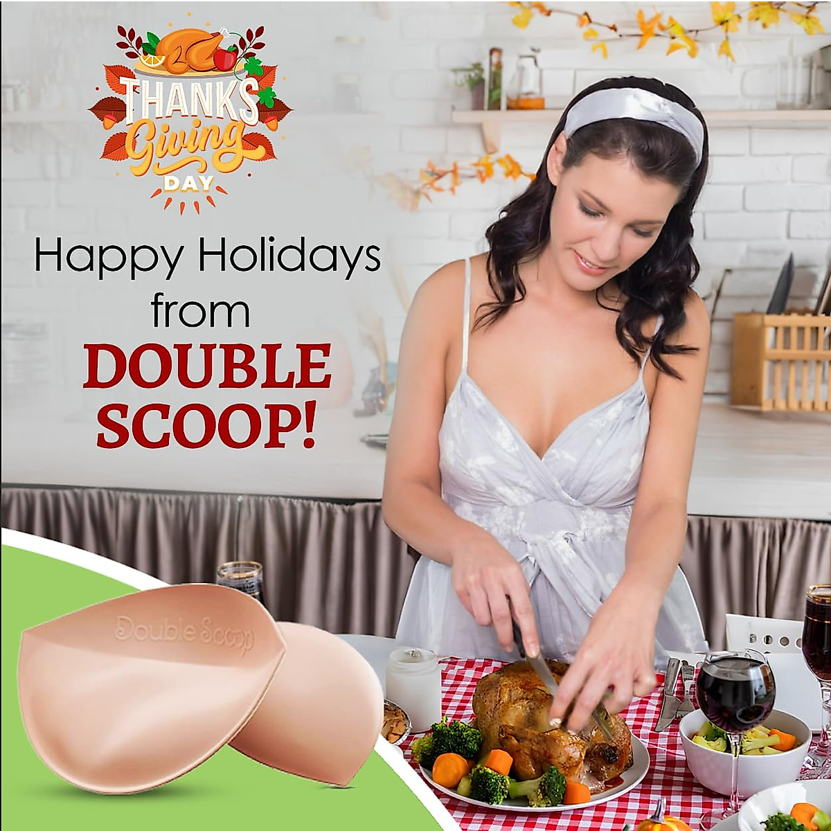 Double Scoop Women's Triangle Push Up Shaper for Bra & Swim, B/C Cup, Sweet Peaches