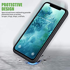 YHO Battery Case for iPhone Xs/X/10 Upgraded 6500mAh Protective Rechargeable Charging Case for iPhone X Extended Battery Pack for iPhone Xs Portable Charger Case Backup Cover (5.8 inch) - Black