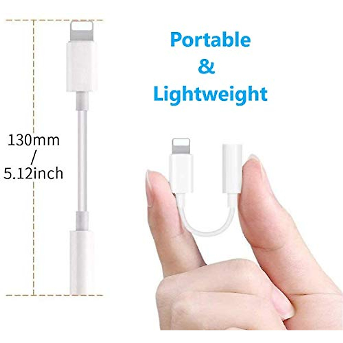 [Apple MFi Certified] Lightning to 3.5 mm Headphone Adapter, 3 Pack for iPhone Dongle Aux Headphones Jack Adapter Cable Connector Compatible with iPhone 13/12/11/Xs/XR/X/8/7/iPad/iPod, All iOS Systems