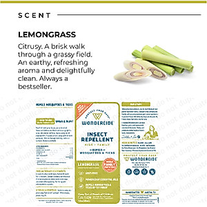 Wondercide - Mosquito, Tick, Fly, and Insect Repellent with Natural Essential Oils - DEET-Free Plant-Based Bug Spray and Killer - Safe for Kids, Babies, and Family - Lemongrass 2-Pack of 4 oz Bottle