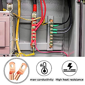 Sieral 400 Pcs Copper Wire Lugs with Heat Shrink Set, AWG2 4 6 8 10 12, 200 Battery Cable Ends Rings Terminal Connectors Tubing Assortment Kit,