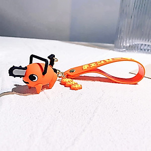 Chainsaw Keychain Figure Pochita Key Ring Fashion Anime Backpack Pendant for Women Men Gifts Jewelry Accessories