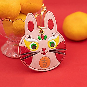 Houchu Keychain Access Control Card Case Bag Charm Fashion Access Control Card Sleeve New Year Trinkets(C)