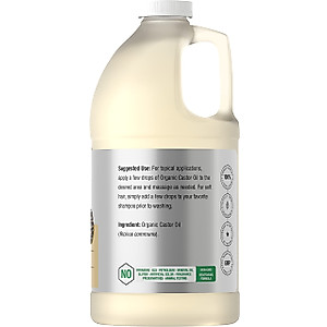 Horbäach Organic Castor Oil 64 fl oz | for Topical Use and Hair | Cold Pressed, Hexane Free | Vegetarian, Non-GMO