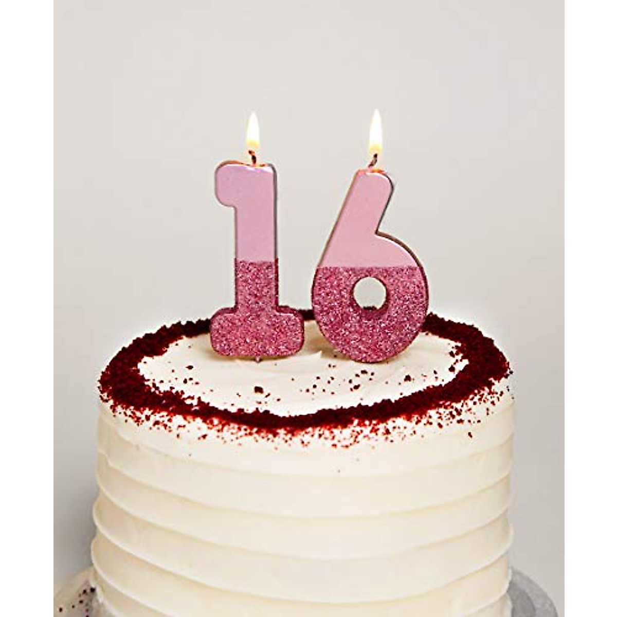 Rose Gold Glitter Number 4 Candle | Premium Quality Cake Topper Decoration | Pretty, Sparkly for Kids, Adults, 40th Birthday Party, Anniversary, Milestone